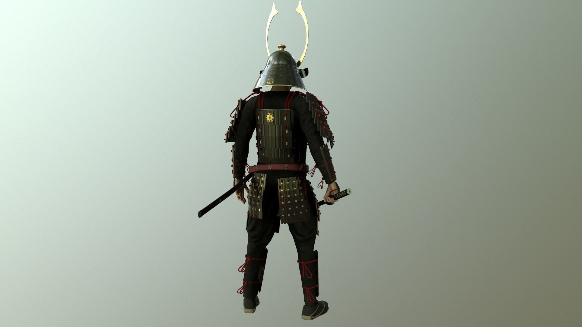 Samurai in armor 3D model animated rigged | CGTrader