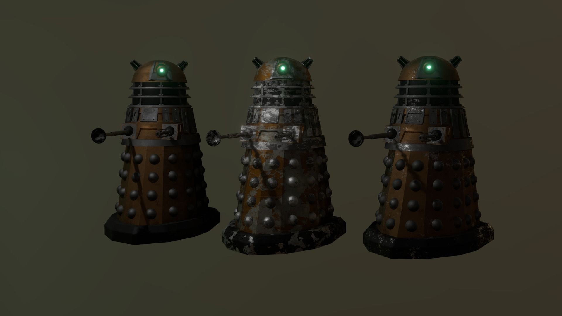 3D model STEAMPUNK DALEK PACK - Rogue Film Productions VR / AR / low ...