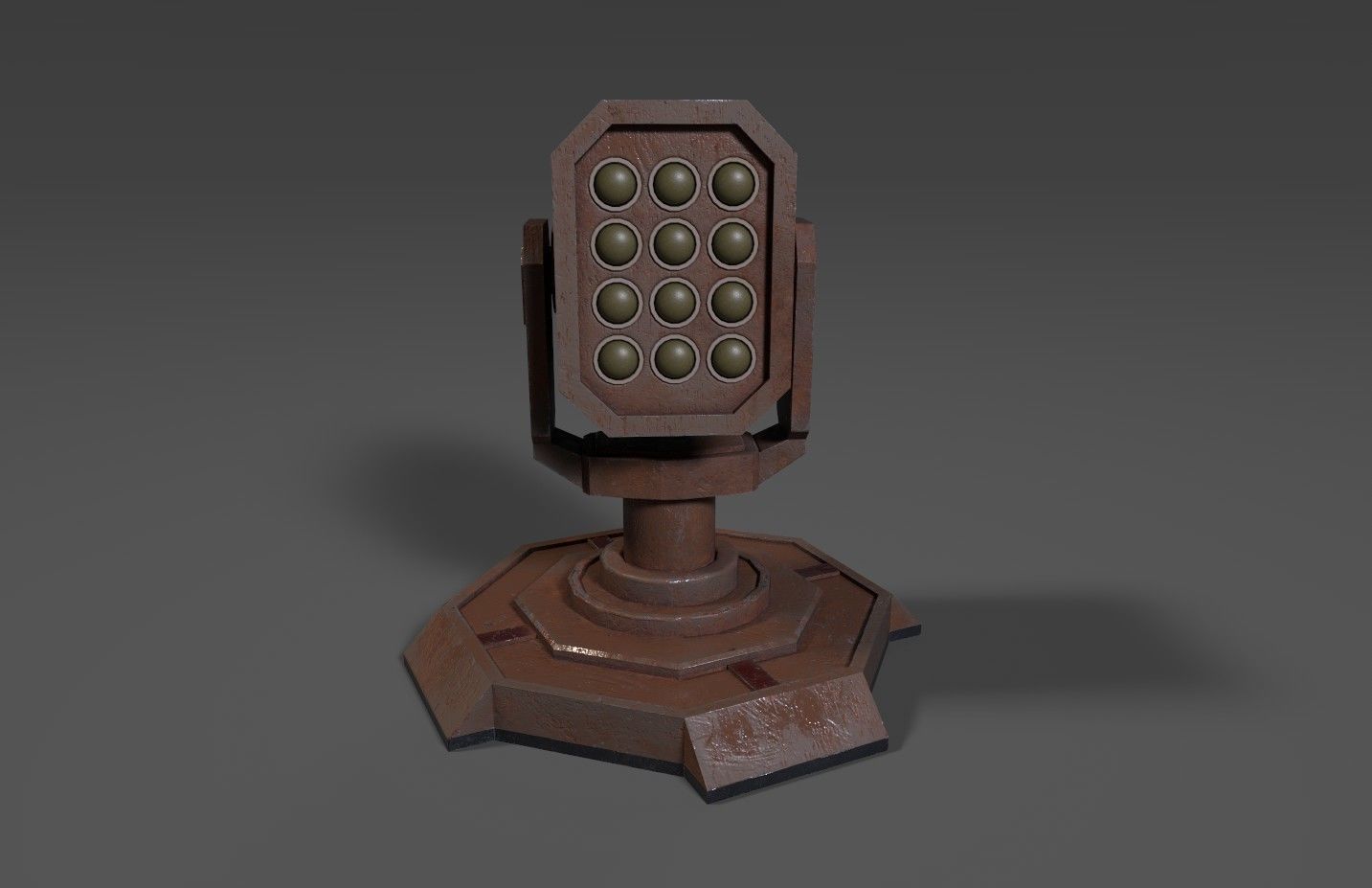 3D model Simple stylized missile turret 4x3 VR / AR / low-poly | CGTrader