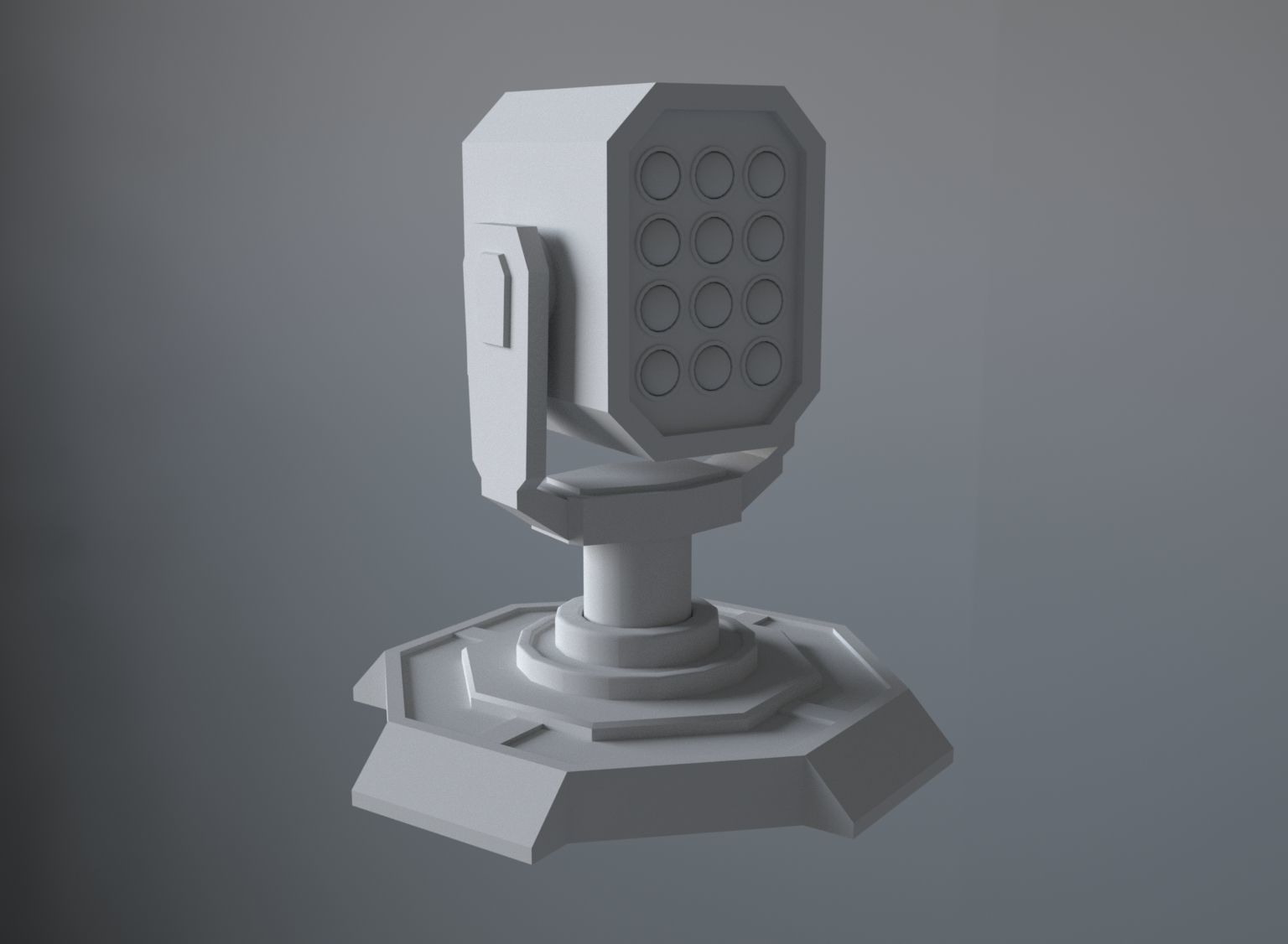 3D model Simple stylized missile turret 4x3 VR / AR / low-poly | CGTrader