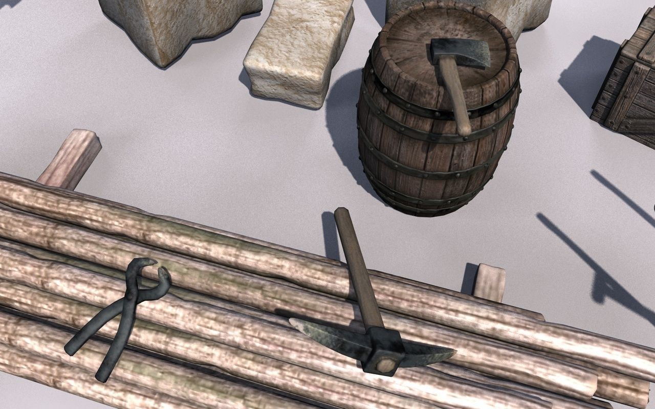 Building materials set 3D model | CGTrader