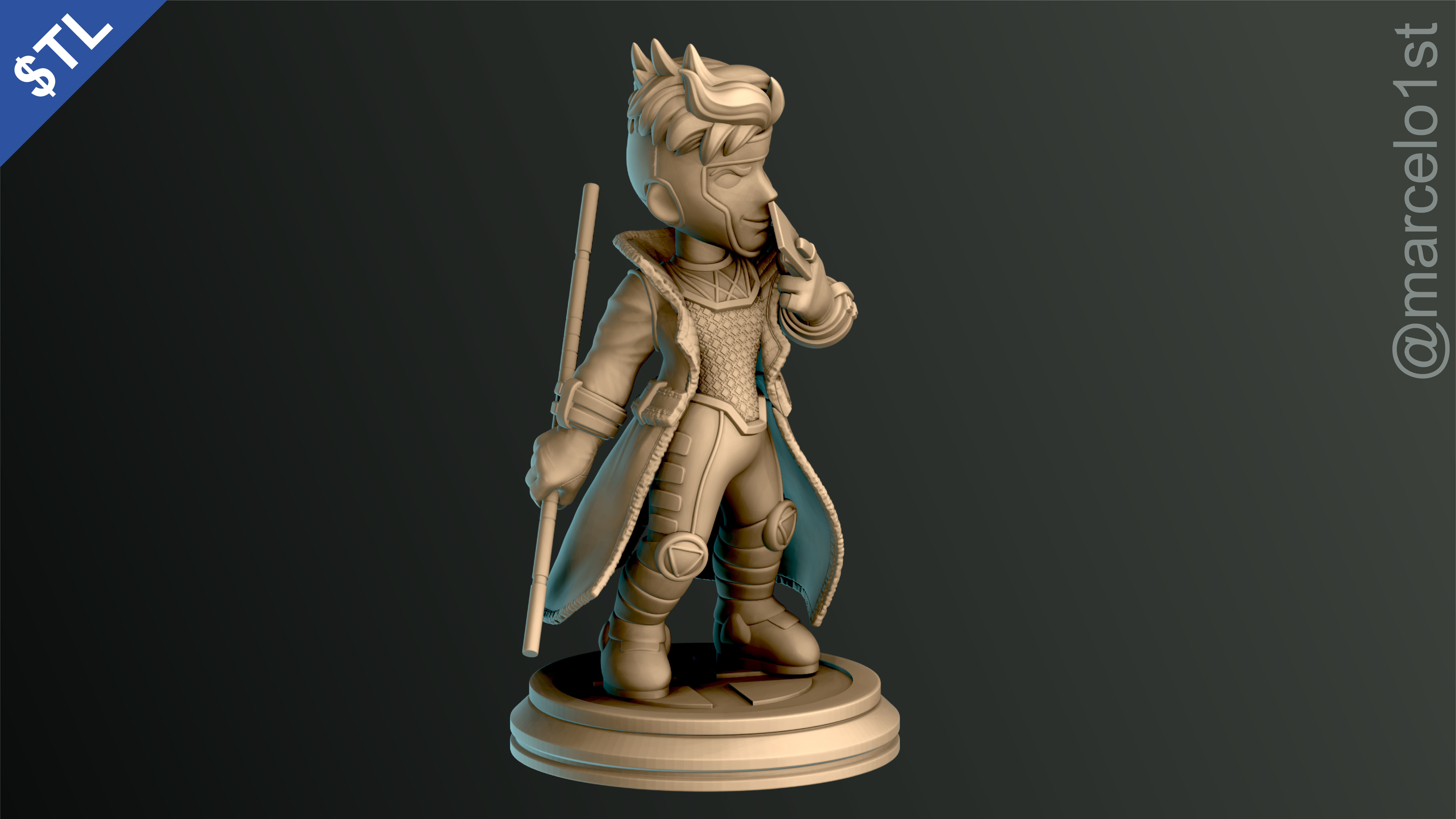 SIMPLES - Gambit X-men Classic 3D model 3D printable | CGTrader