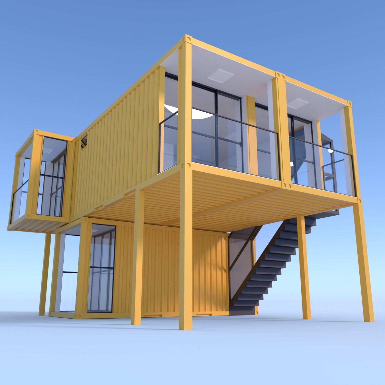 Container house free 3D model | CGTrader