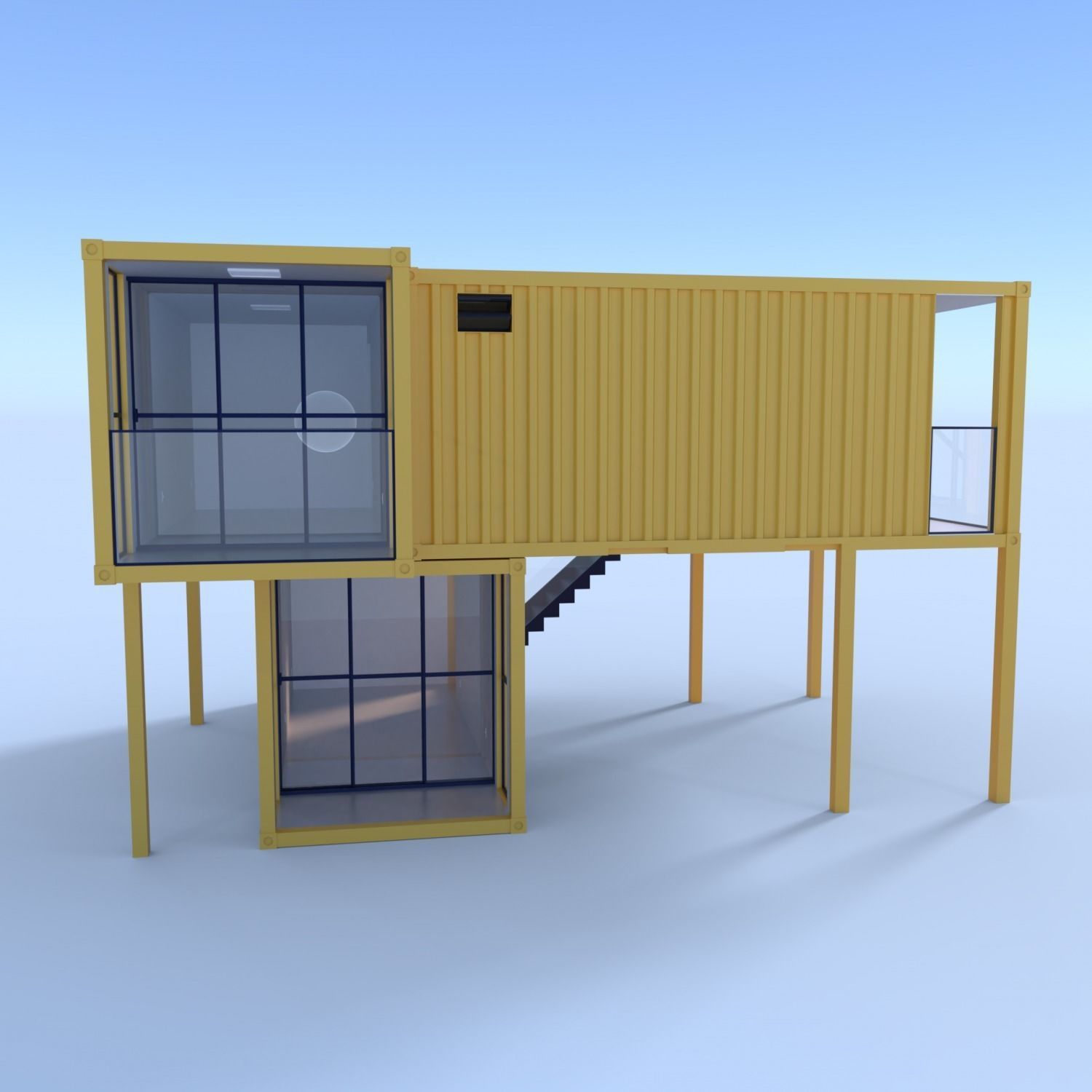 Container house free 3D model | CGTrader