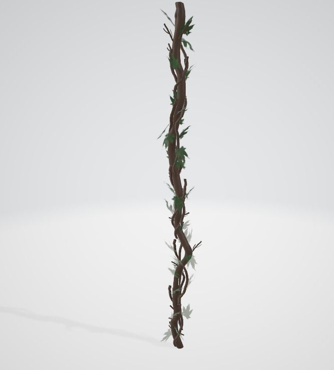 Vine with leaves 3D model animated rigged | CGTrader