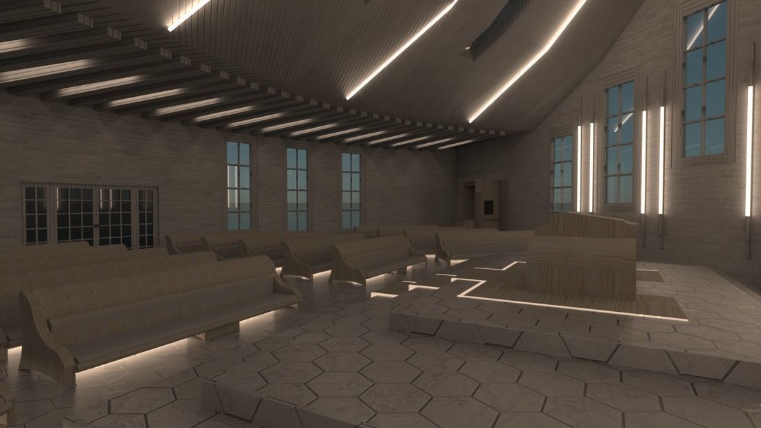 Modern church - exterior interior 3D model | CGTrader