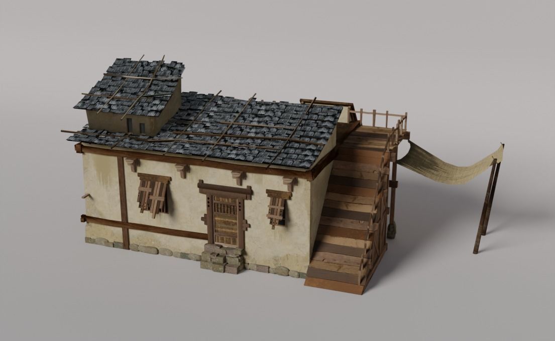 Poor man house free VR / AR / low-poly 3D model | CGTrader