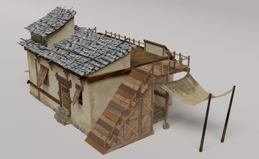Poor man house free VR / AR / low-poly 3D model | CGTrader