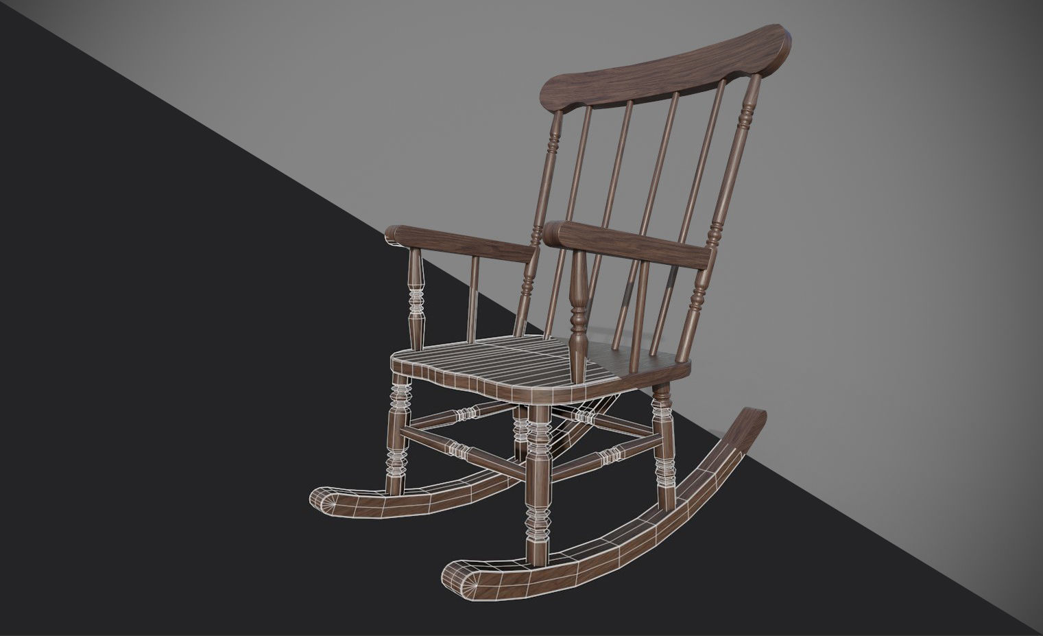 3D model Rocking Chair Low Poly VR / AR / low-poly | CGTrader