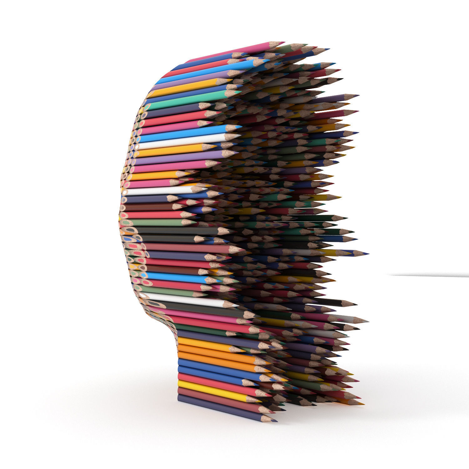 Pencils Head Sculpture 3D model | CGTrader