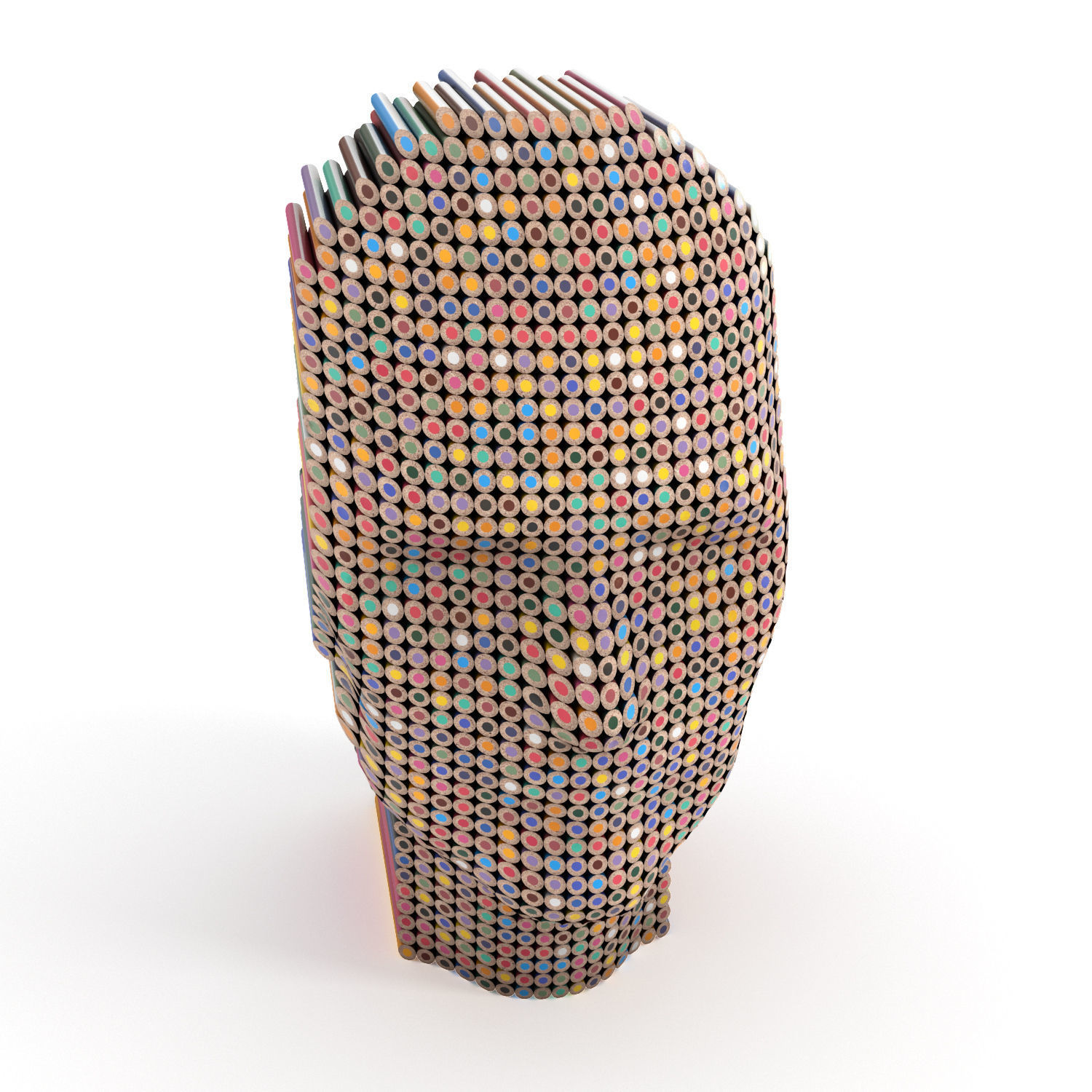 Pencils Head Sculpture 3D model | CGTrader