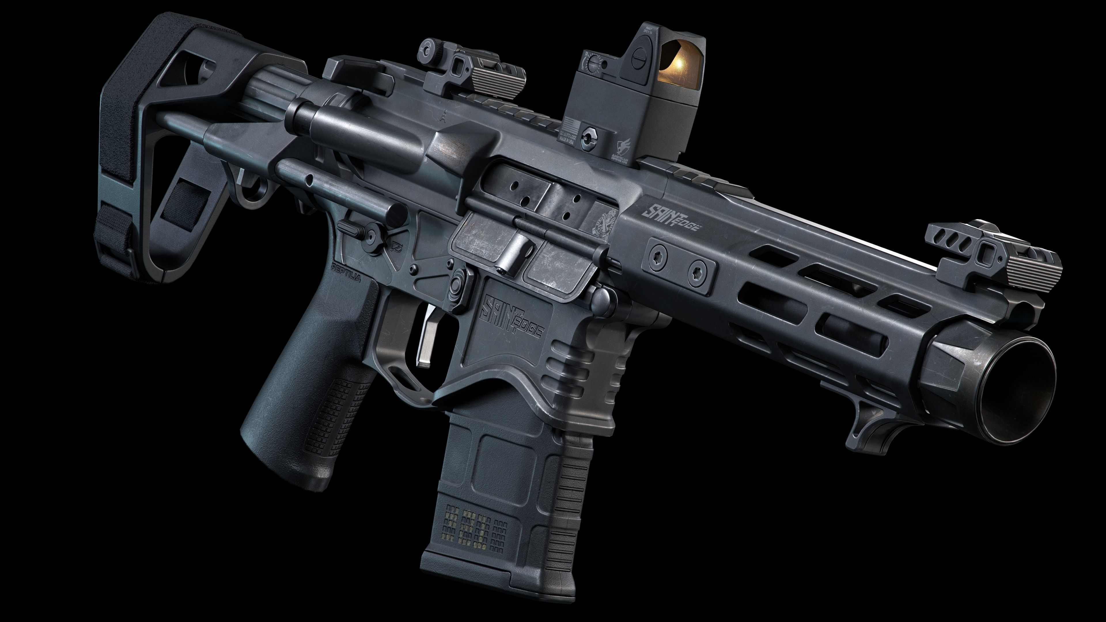 3D model Springfield Armory Saint edge PDW ar15 pistol VR / AR / low ...