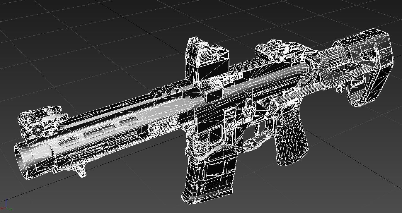 3D model Springfield Armory Saint edge PDW ar15 pistol VR / AR / low ...