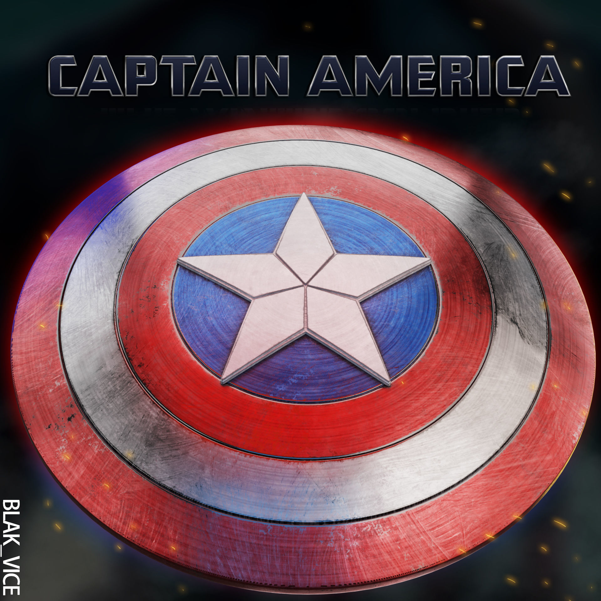 3D model Captain America Shield High Poly Textures VR / AR / low-poly ...
