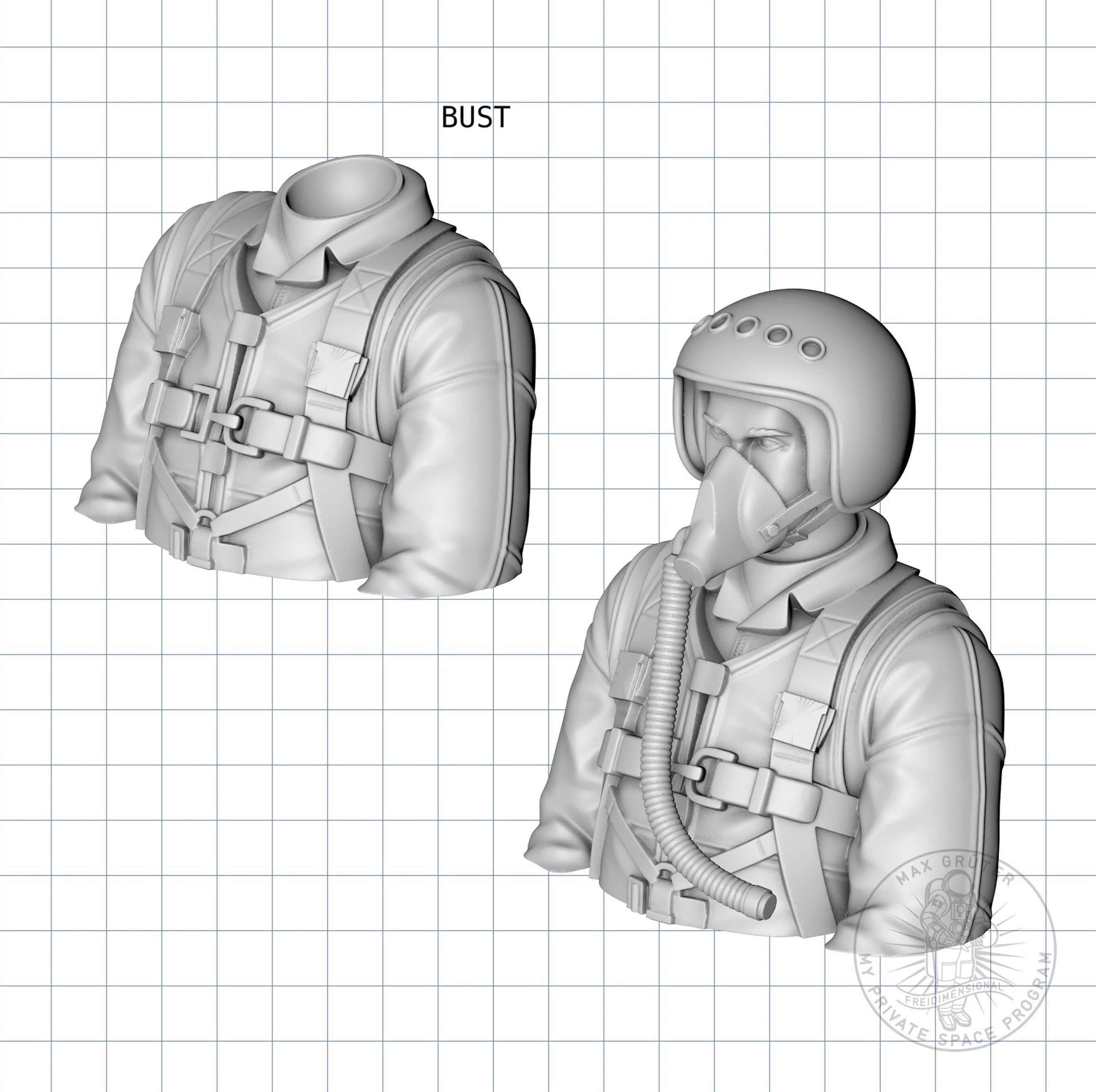 RUSSIAN JET-PILOT 3D model 3D printable | CGTrader