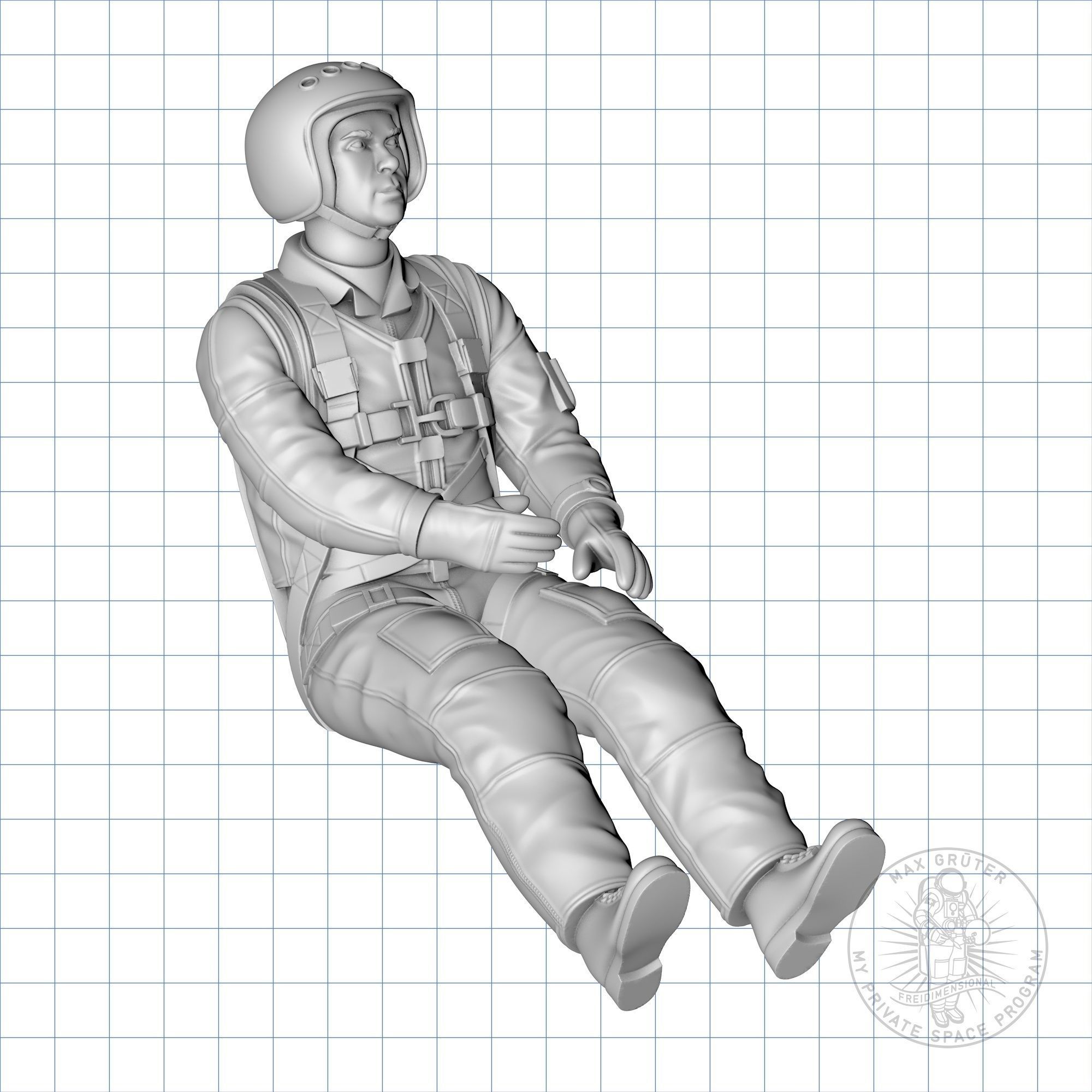 RUSSIAN JET-PILOT 3D model 3D printable | CGTrader