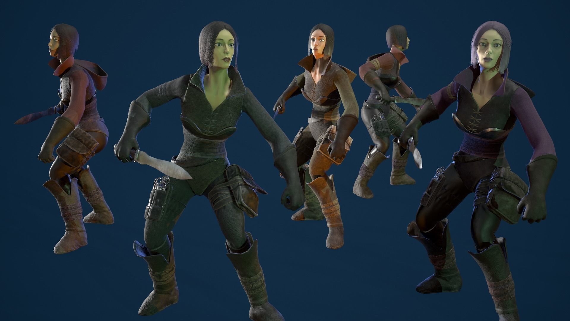 3D model Female Robber VR / AR / low-poly rigged animated | CGTrader