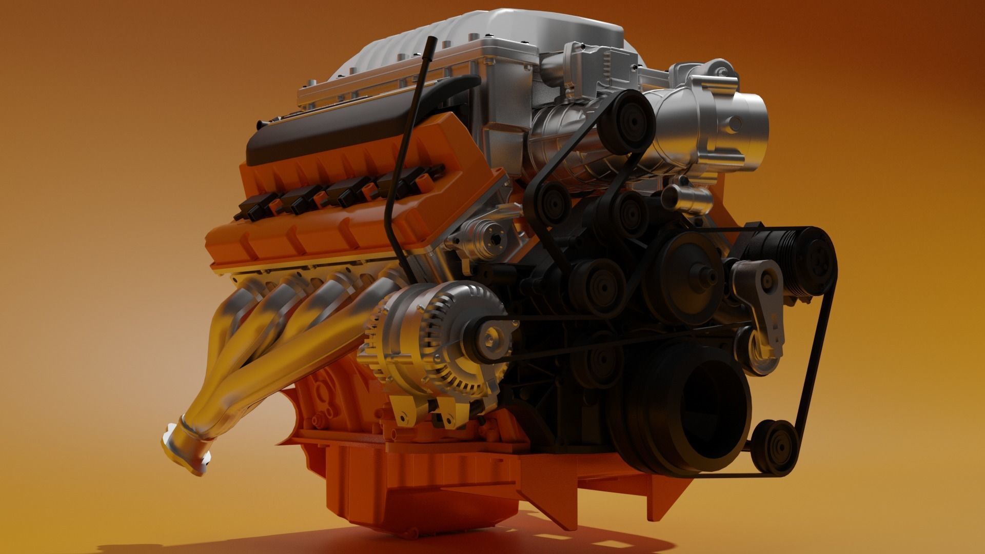 3D model V8 Hemi VR / AR / low-poly | CGTrader