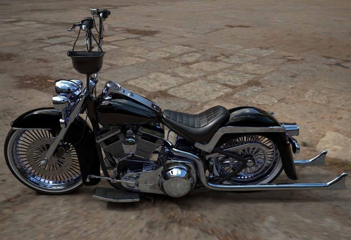 3D model Custom Motorcycle Lowrider Style VR / AR / low-poly | CGTrader