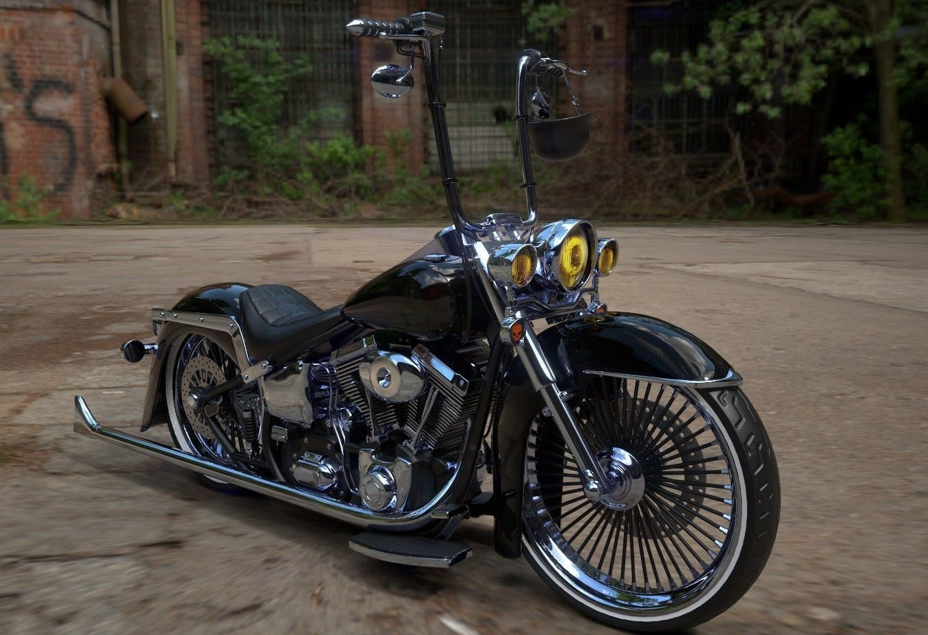 3D model Custom Motorcycle Lowrider Style VR / AR / low-poly | CGTrader