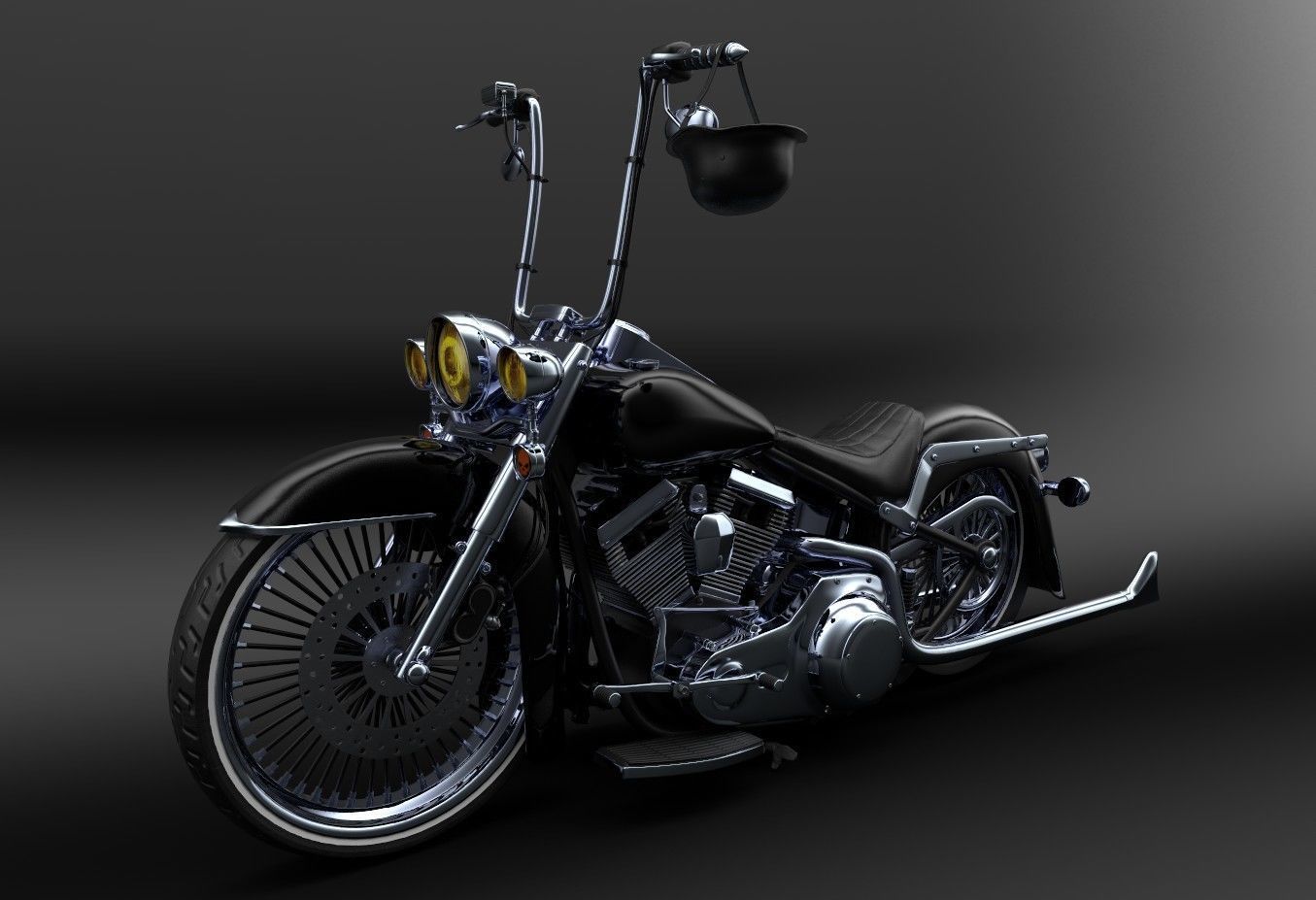 3D model Custom Motorcycle Lowrider Style VR / AR / low-poly | CGTrader