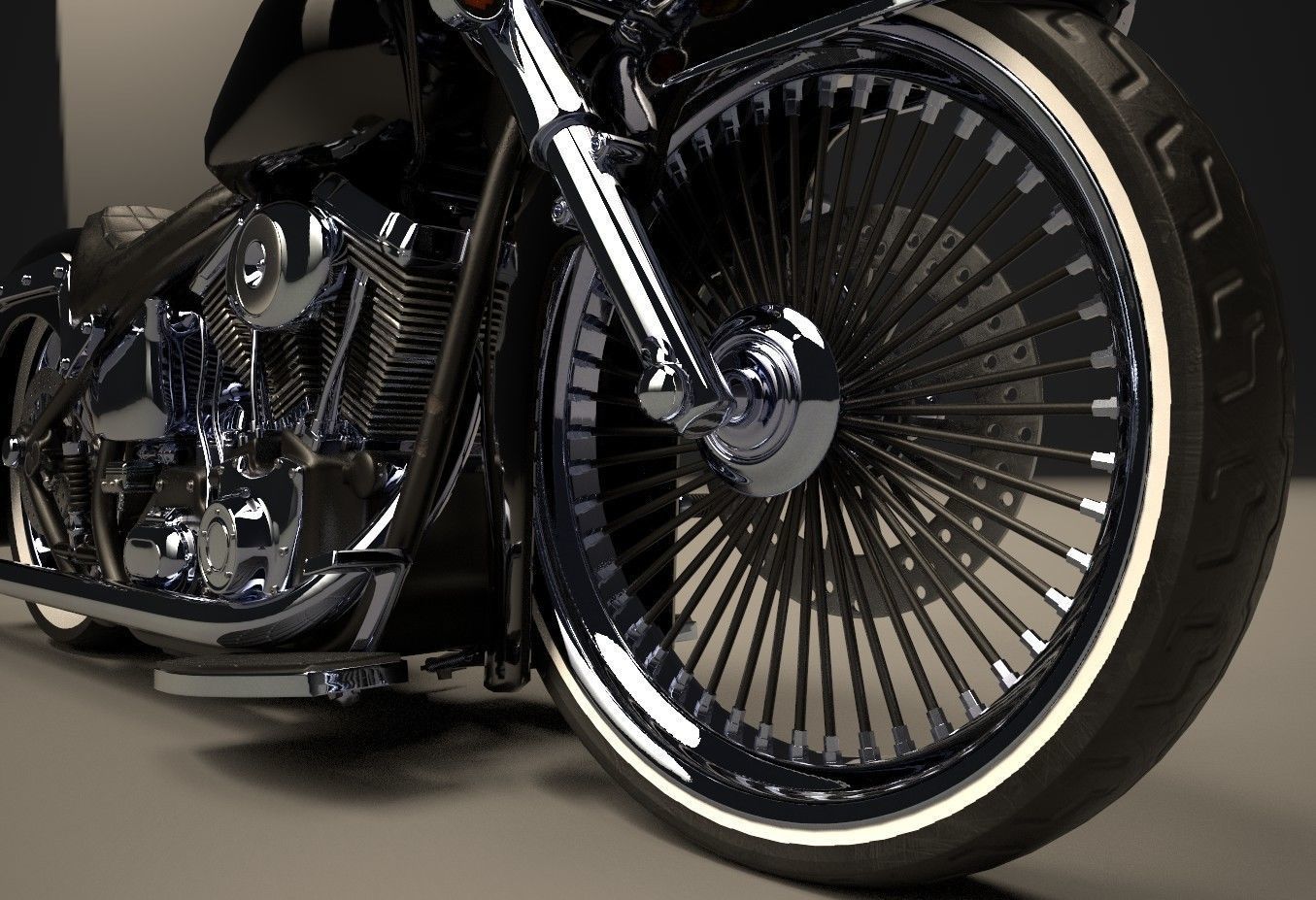 3D model Custom Motorcycle Lowrider Style VR / AR / low-poly | CGTrader