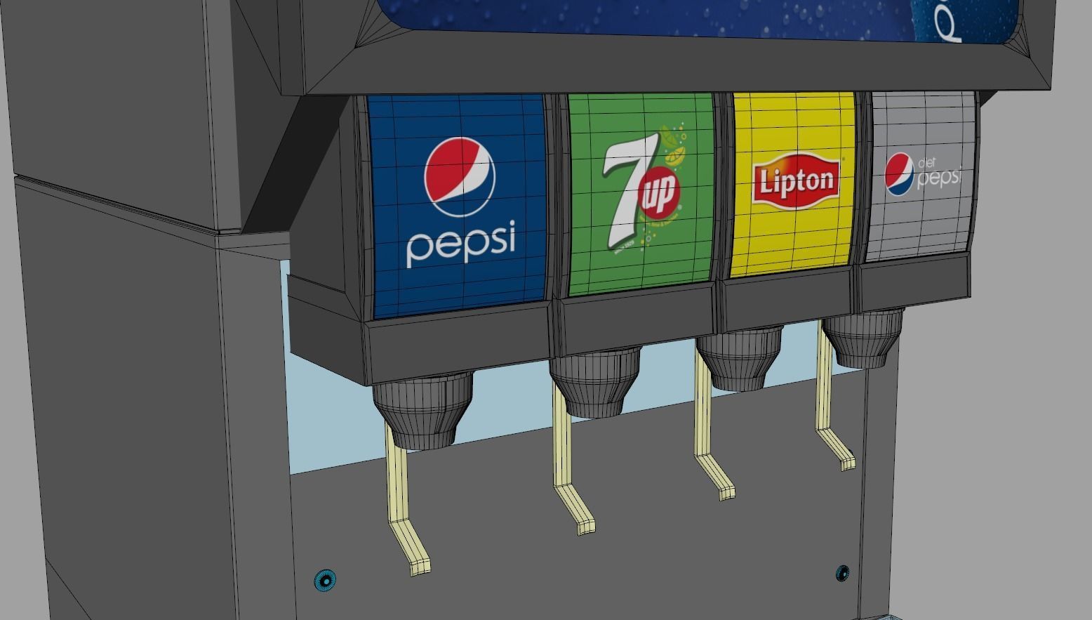 Automatic Beverage Vending Machine - Counter Soda Fountain 3D model ...