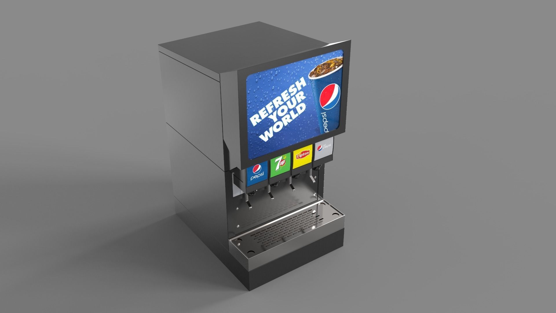 Automatic Beverage Vending Machine - Counter Soda Fountain 3D model ...