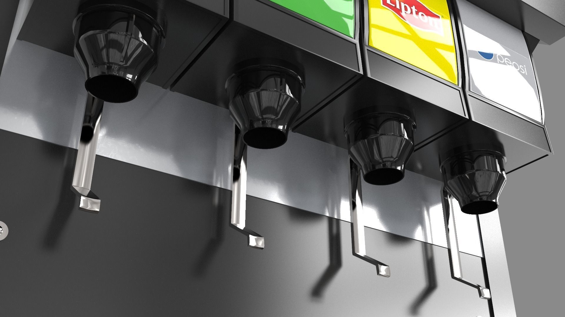 Automatic Beverage Vending Machine - Counter Soda Fountain 3D model ...