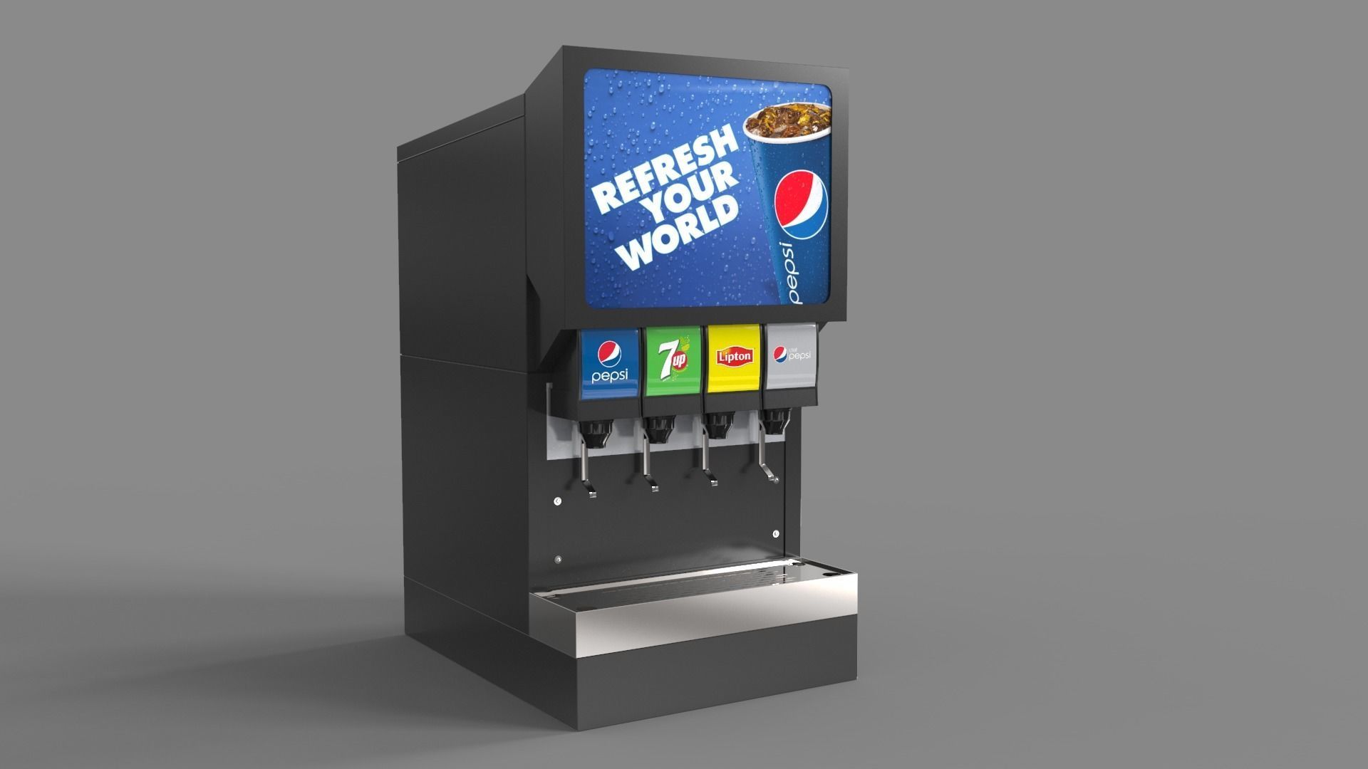 Automatic Beverage Vending Machine - Counter Soda Fountain 3D model ...