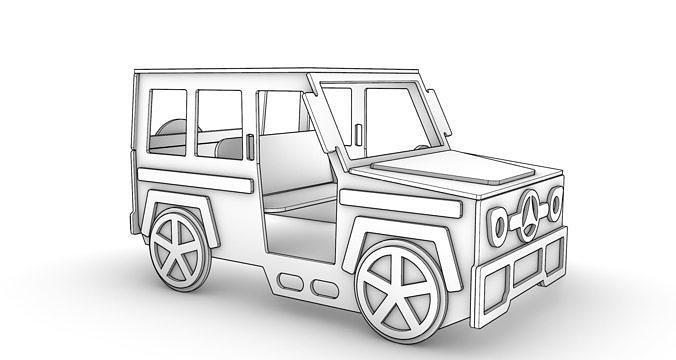 playground kids car mercedes 3D model | CGTrader