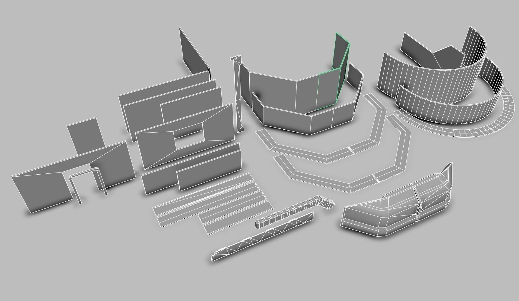 3D model sci fi walls - modular VR / AR / low-poly | CGTrader