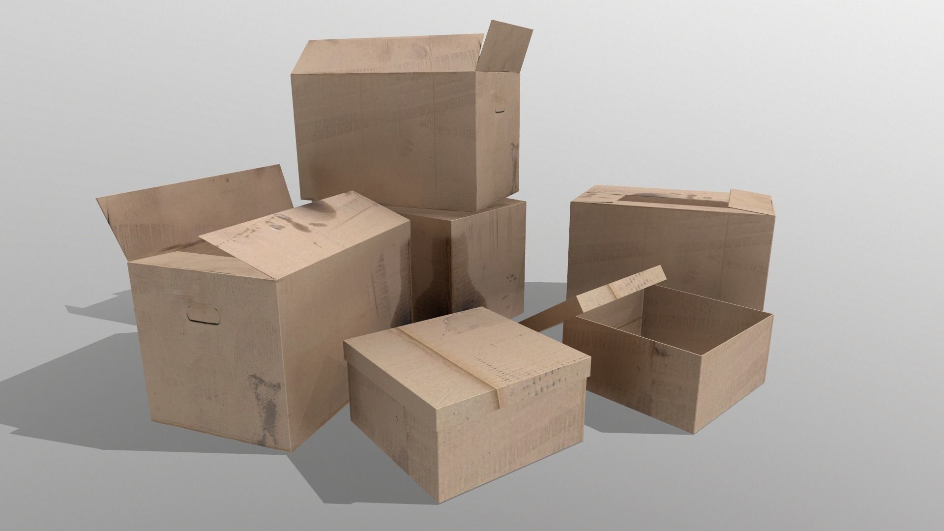 Cardboard boxes free VR / AR / low-poly 3D model | CGTrader