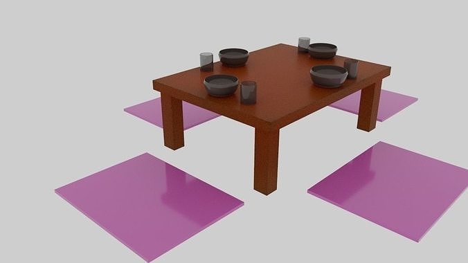 Tor3D dining table with mats 3D model | CGTrader