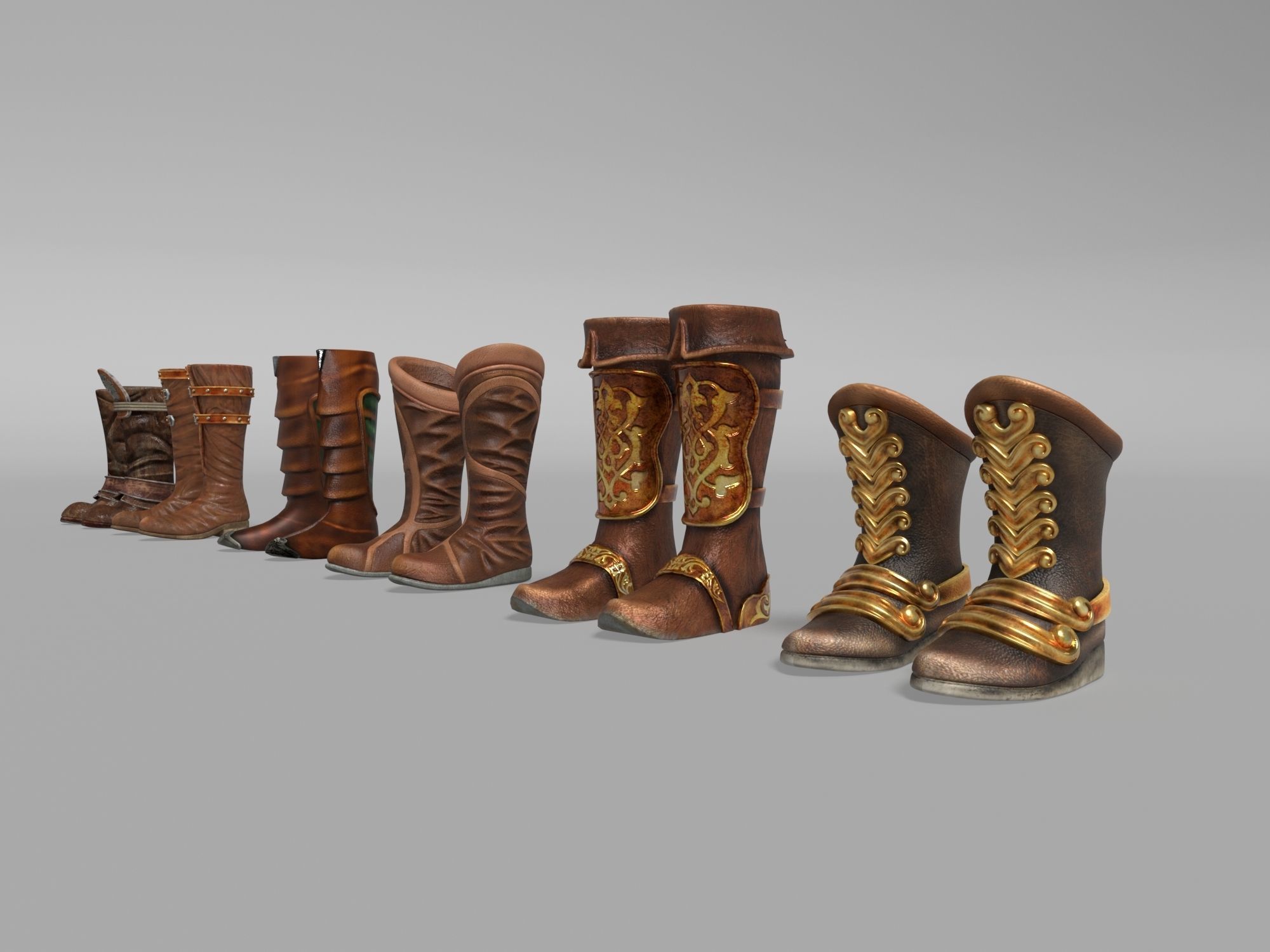 Old boots 3D model | CGTrader