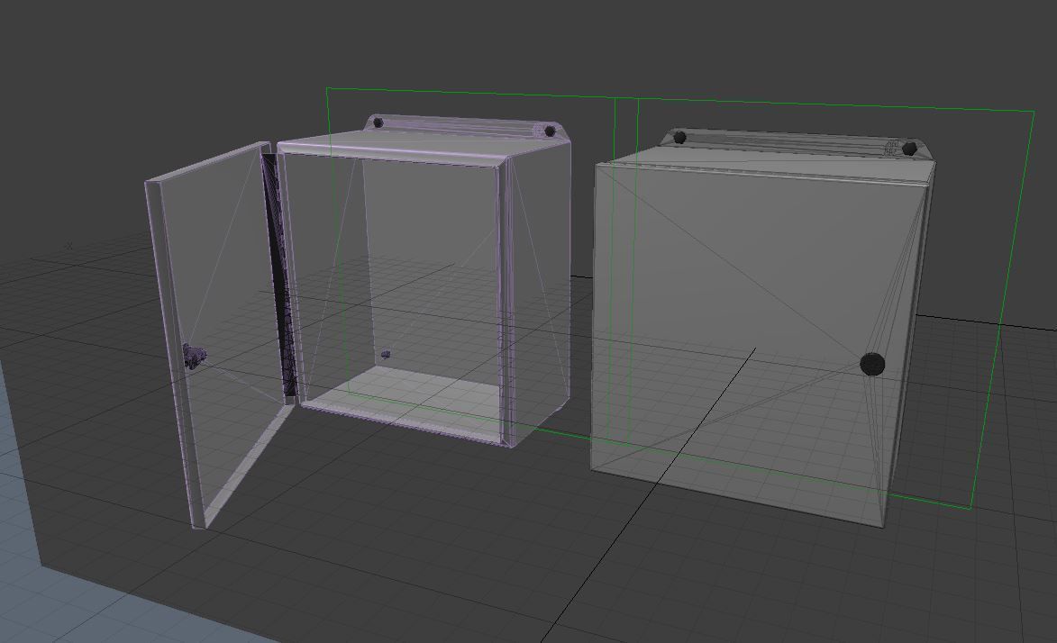 Electrical Steel Panel Box 3D model animated rigged | CGTrader