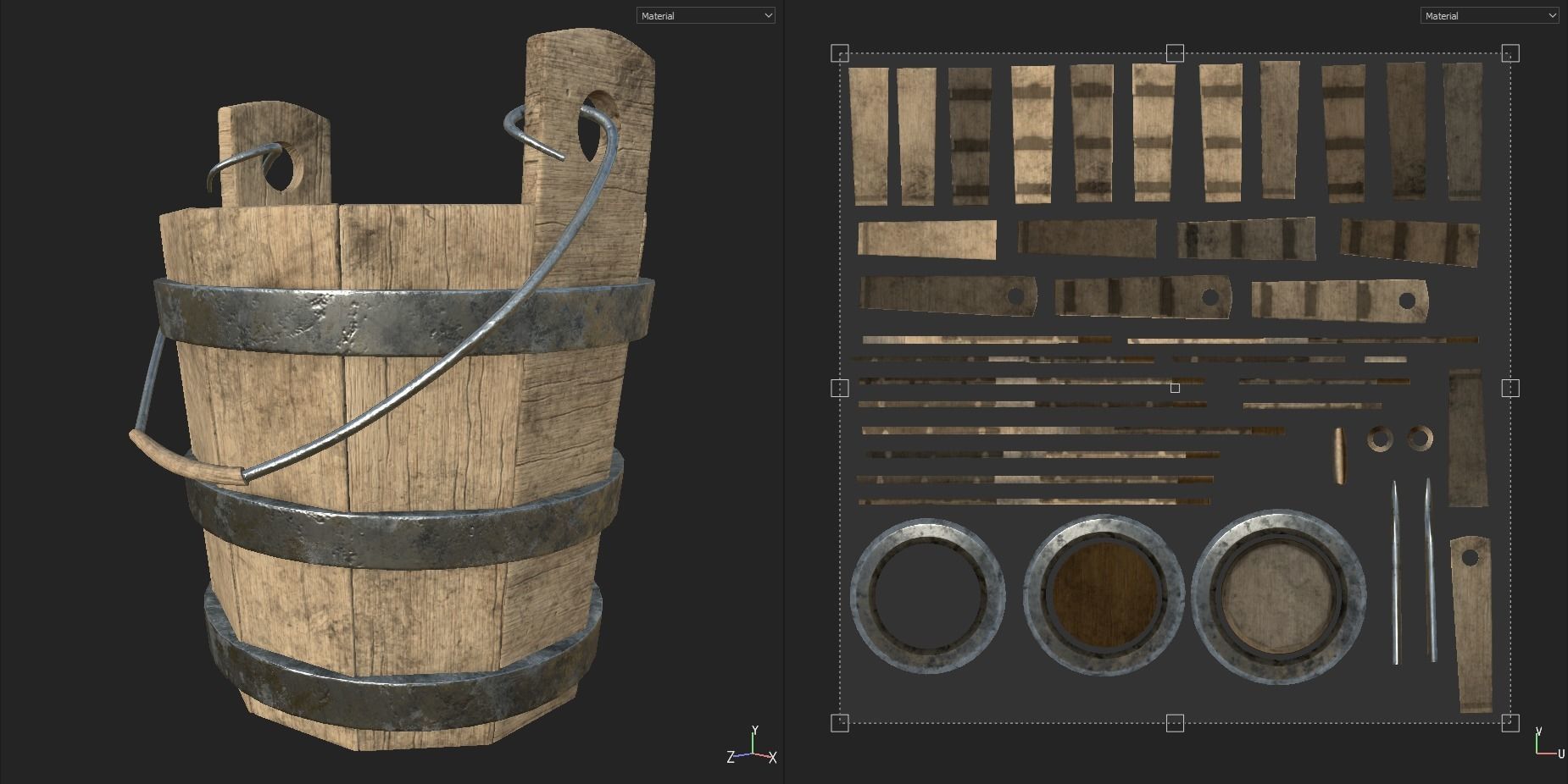 3D model Wooden Farm Bucket VR / AR / low-poly | CGTrader