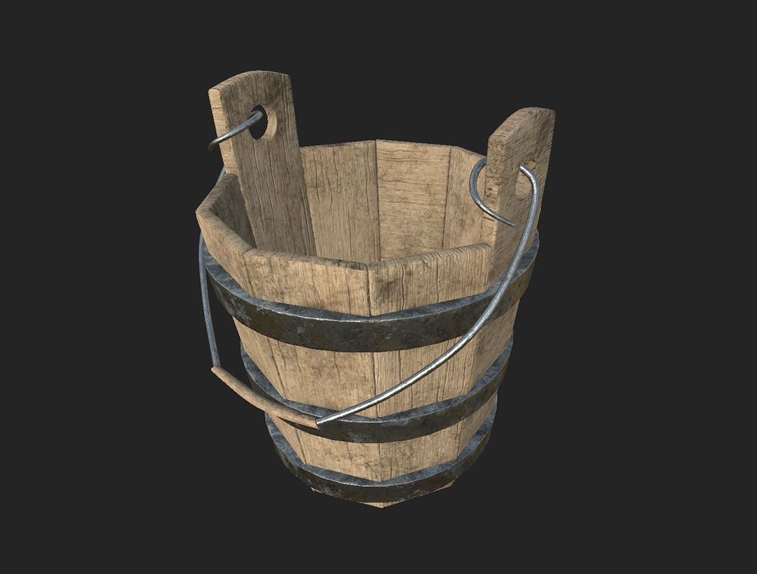 3D model Wooden Farm Bucket VR / AR / low-poly | CGTrader