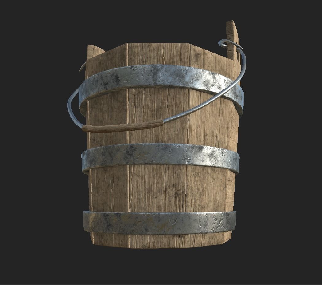 3D model Wooden Farm Bucket VR / AR / low-poly | CGTrader