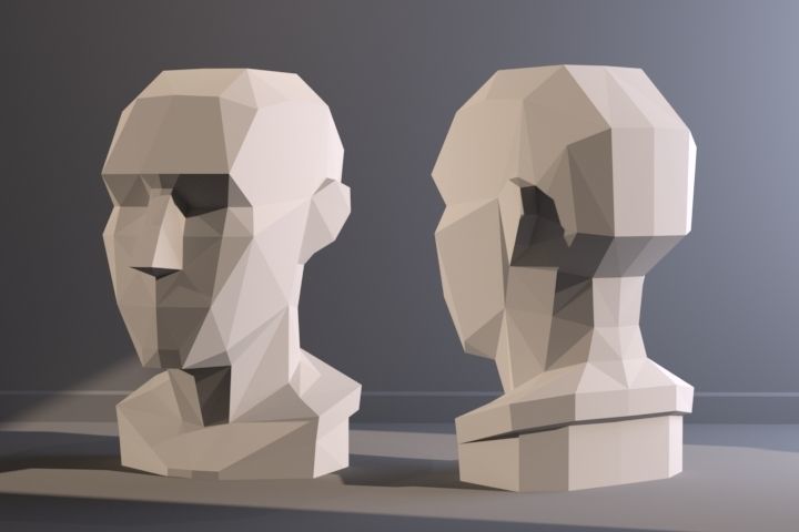 LOW POLYGON PLANE OF HEAD 3D PRINT MODEL 3D model 3D printable | CGTrader