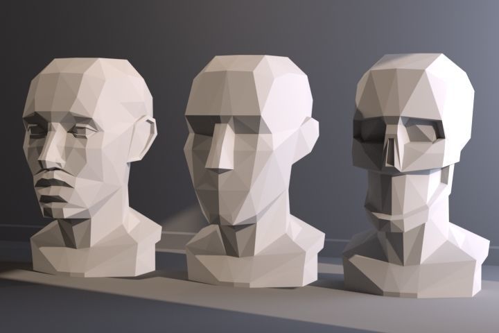 LOW POLYGON PLANE OF HEAD 3D PRINT MODEL 3D model 3D printable | CGTrader