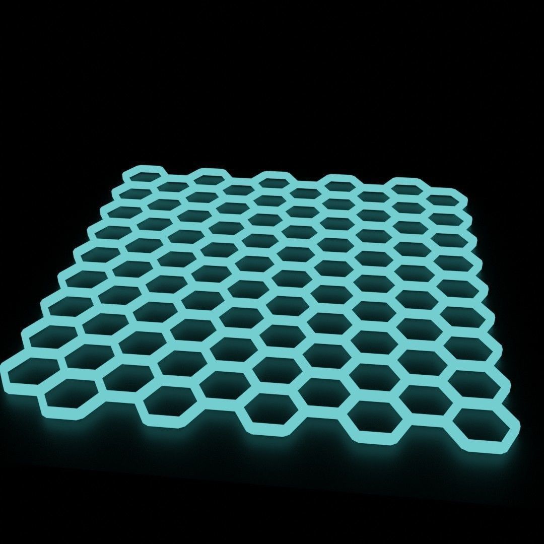 3D model Neon Honeycomb wall decoration VR / AR / low-poly | CGTrader