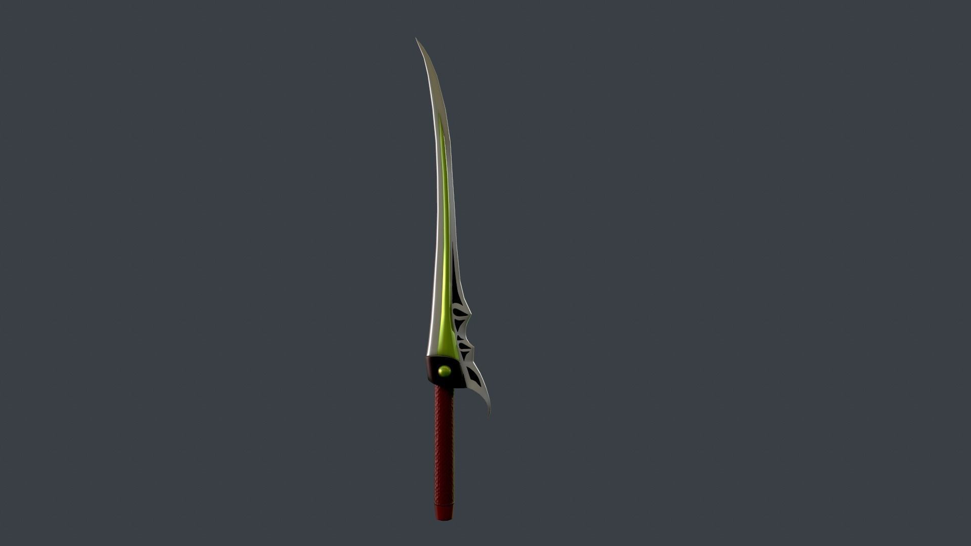 3D model Long Green Stylized Sword 3D Model VR / AR / low-poly | CGTrader