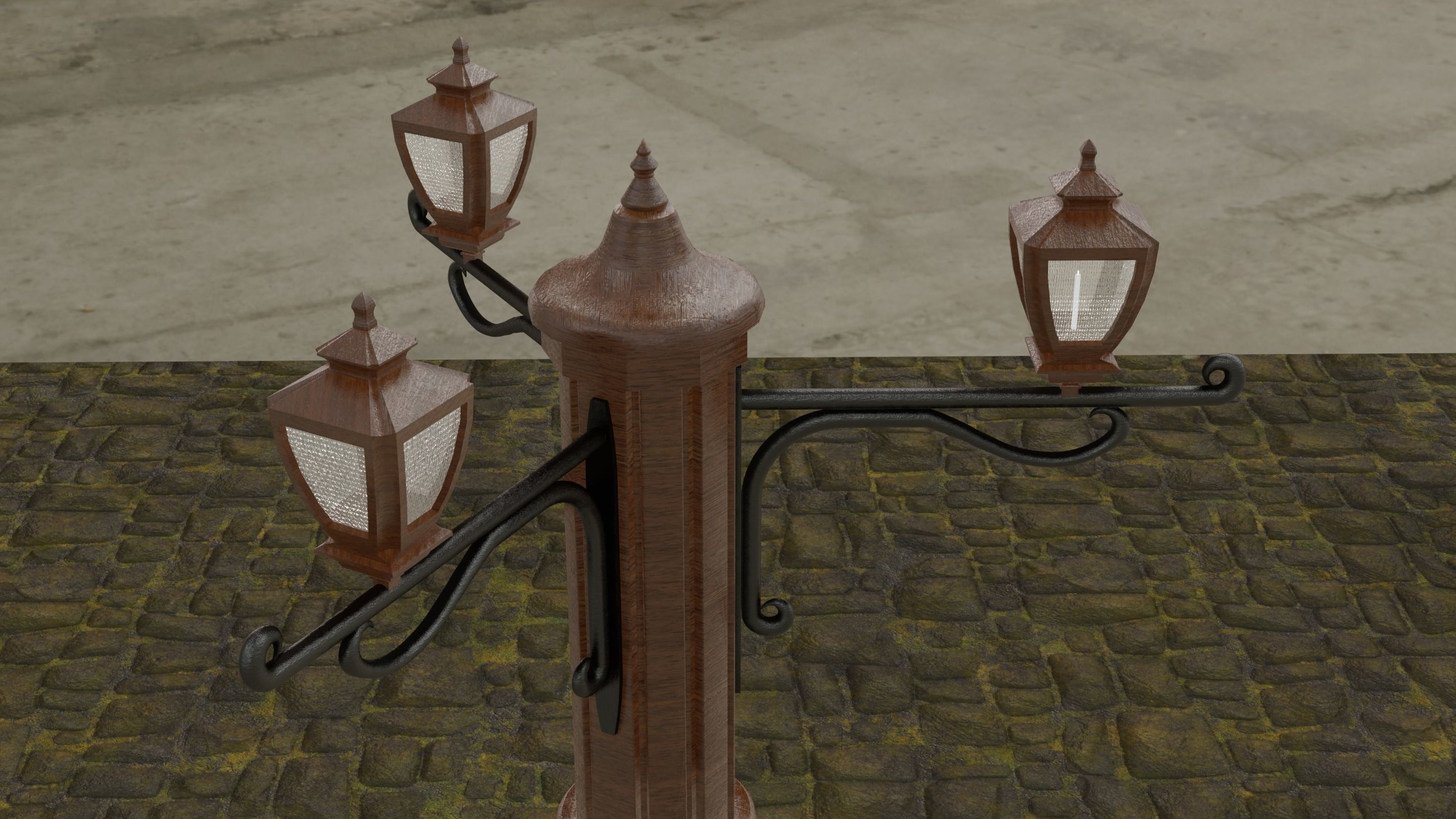 lowpoly Street lamp free VR / AR / low-poly 3D model | CGTrader