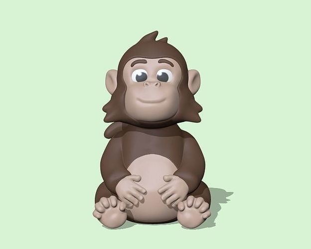 Funny Monkey 3D model 3D printable | CGTrader