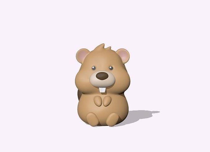 Cute Beaver 3D model 3D printable | CGTrader