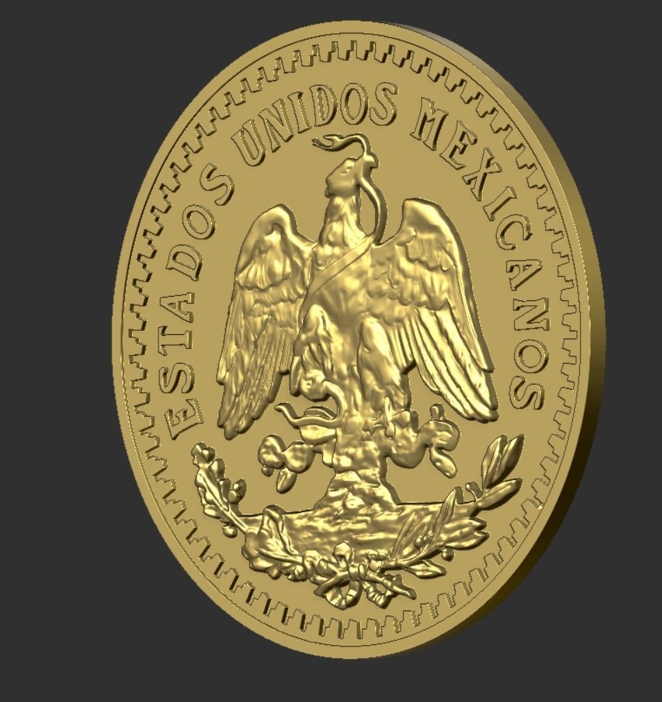 Mexico 50 Peso Gold Coin 3D model 3D printable | CGTrader