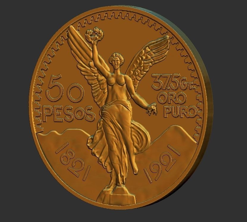Mexico 50 Peso Gold Coin 3D model 3D printable | CGTrader