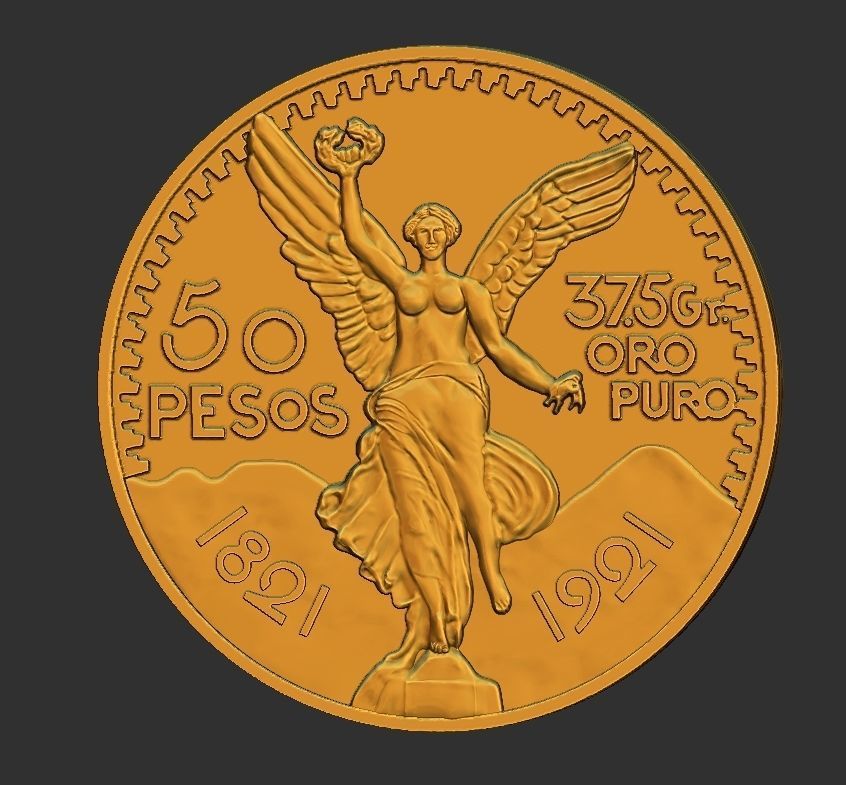 Mexico 50 Peso Gold Coin 3D model 3D printable | CGTrader