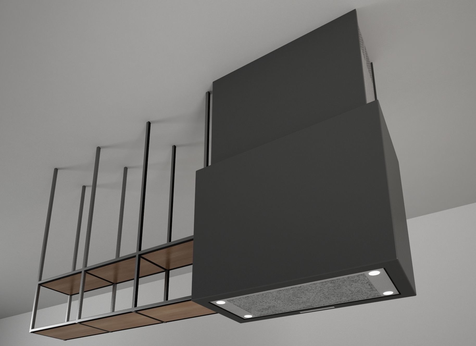 island shelves cooker hood Cappa sospesa Snaidero Opera model 3D model ...